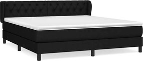 Box spring postel s matrací černá 160x200 cm textil 3126495
