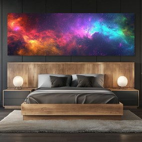 Obraz na plátně - Vesmírná galaxie Ulmeon FeelHappy.cz Velikost obrazu: 120 x 40 cm