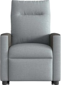 Zvedací masážní polohovací křeslo světle šedé textil 3324059