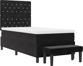 Postel s boxspringem s čelo Černá 190 x 90 cm samet 3344416