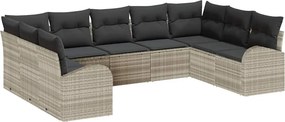 Set pohovek s polštářem Světle šedá Poly Ratan 3346202