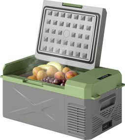 Outsunny 16,3 litrový kompresorový chladič elektrický chladič s funkcí ECO Mode, mraznička, termoska, mini lednička 12/220 Voltů pro zásuvku automobil