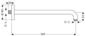 HANSGROHE Hansgrohe, sprchové rameno 389 mm, kartáčovaný bronz, HAN-27413140
