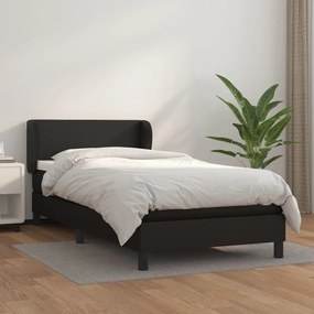 vidaXL Box spring postel s matrací 90x200 cm umělá kůže [3127170] Barva: Černá