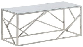 Konferenční stolek stříbrný nerezová ocel a tvrzené sklo - Default Title
