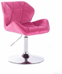 Velurová kosmetická židle MILANO na kulaté podstavě - růžová