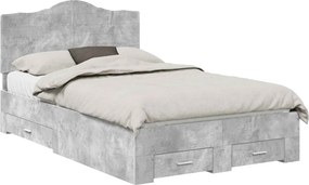 Rám postele s čelo Betonově šedá 120 x 190 cm Kompozitní dřevo 3413633
