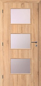 Solodoor Interiérové dveře Etta 6, 90 L, 950 × 1985 mm, fólie, levé, dub Mystic, prosklené