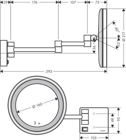 Hansgrohe AddStoris, kosmetické zrcadlo s LED osvětlením, černá matná, HAN-41790670