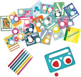 SES CREATIVE Kreslící spirála zvířátka kreativní set s 6 fixy v krabici 14031