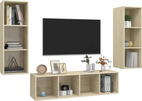3dílný set TV skříněk dub sonoma kompozitní dřevo 3079748