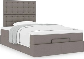Osmanský rám postele s matrací taupe 120x200cm textil 3313317