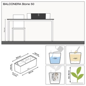 Lechuza Balconera Stone 50 - kamenná šedá