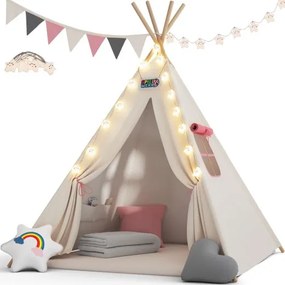 Deuba Dětský stan Teepee 160x130x130 cm - růžový