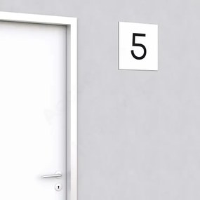 ACCEPT Označení podlaží - číslo "5" - stříbrná tabulka - černý popis