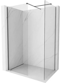 Mexen Kioto-X sprchová stěna Walk-in 120 x 120 cm, průhledná 10 mm, kartáčovaná zbraňová šedá - 800-120-202-66-00-120-X