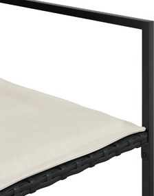 9dílný zahradní jídelní set s poduškami černý polyratan 3295063