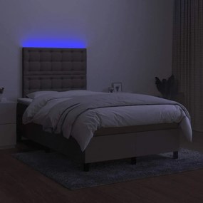 Box spring postel s matrací a LED taupe 120x190 cm textil 3270229