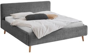 OnaDnes -20% Antracitově šedá látková dvoulůžková postel Meise Möbel Mattis 160 x 200 cm s úložným prostorem