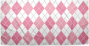 Sablio Ručník Růžové a bílé kosočtverečky - 70x140 cm