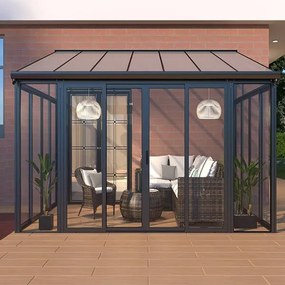 Luxusní zimní zahrada BestBerg PZ-QA7 / 12,8 m² / 300 x 428 x 312 cm / antracit