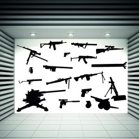 Samolepka na zeď - Sada zbraní - PopyDesign
