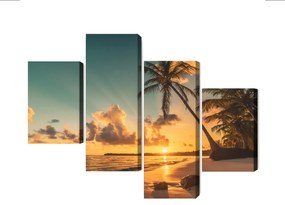 Vícedílný obraz Západ Slunce Na Dominikánské Pláži Nedostatek Nedostatek Přírodní plátno 160x100