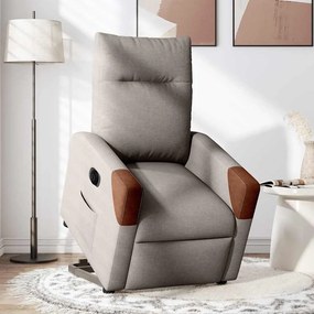 Elektrické zvedací polohovací křeslo taupe textil 3324027