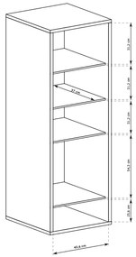 FONTI | vitrína F-2 + kovové nohy 12 cm | 50 cm | dub karamel | se zásuvkou