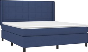 Box spring postel s matrací a LED modrá 180x200 cm textil 3138339