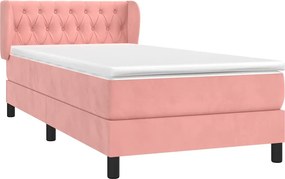 Box spring postel s matrací růžová 100x200 cm samet 3127660