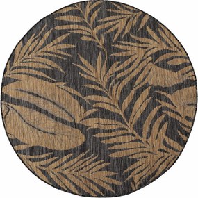 Černý/hnědý kulatý vnitřní a venkovní koberec ø 160 cm Mira 1451 – Ayyildiz Carpets