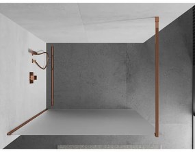 Mexen Kioto sprchová zástěna 80x200 cm 8 mm, profil růžové zlato, sklo efekt námrázy, 800-080-101-60-30