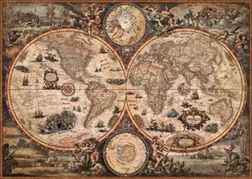 HEYE Puzzle Stará mapa světa / 2000 dílků / 97 × 69 cm
