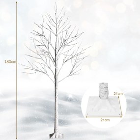 Costway 180cm umělá bříza se 48 teplými bílými LED světly