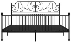 vidaXL Marketos Rám postele černý kov 200 x 200 cm