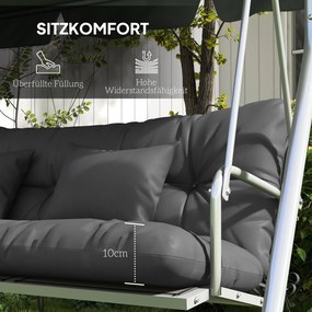 Outsunny Sada 4 Kusů Polstrů, 150x50 cm Voděodolné Polstry na Židle s Uvazováním, Uzlový Design s 10cm Silnou Výplní pro Houpačku, Polstr pro Domov, …
