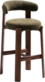 Zelená/v tmavě přírodní barvě barová židle z jasanového dřeva (výška sedáku 75 cm) Granite – Kave Home