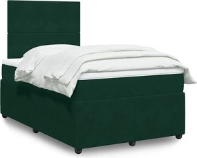 Box spring postel s matrací tmavě zelená 120x190 cm samet 3294583