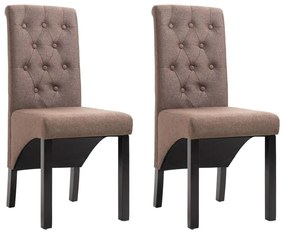 Jídelní židle 2 ks hnědé textil,  248988