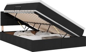 Postel s úložným prostorem a matrací Černá 140 x 190 cm Samet 3370508