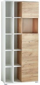 Bílá dubová kancelářská skříň s nikou GEMA Larie 197 x 85 cm
