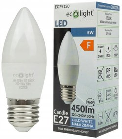 ECO LIGHT LED žárovka E27 5W 500lm 6500K 220 - studená bílá