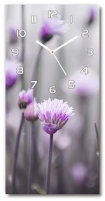 Wallmuralia Nástěnné hodiny Květ pažitky 30x60 cm