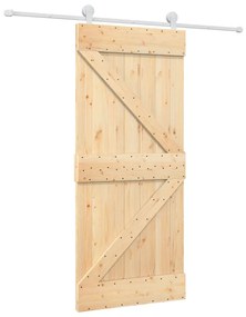 Posuvné dveře s kováním 90 x 210 cm masivní borové dřevo,  3203102
