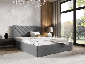 Eka Čalouněná postel LIZA 140x200 cm Barva látky Trinity: (2315) Tmavá šedá, Úložný prostor: Bez úložného prostoru