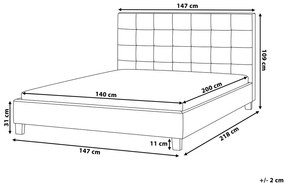 Manželská postel 140 cm ROLLA (s roštem) (tmavě šedá). 1007495