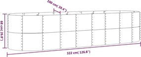 Vyvýšený záhon pozinkovaná ocel 322x100x68 cm zelený 319068