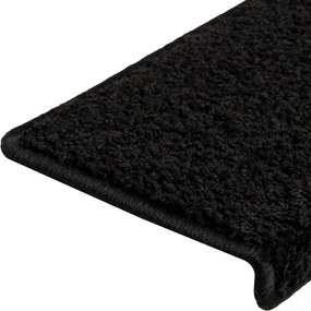 Schodové rohože 20 ks 65 x 21 x 4 cm černé s obdélníkovým okrajem 3365852