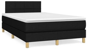 Box spring postel s matrací a LED černá 120x190 cm textil 3270090